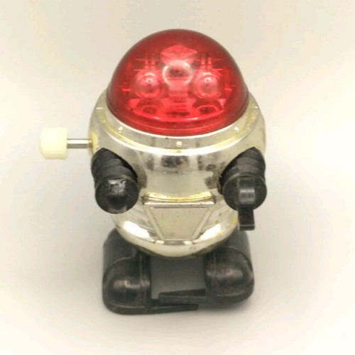 Vintage 1977 Tomy Wind Up Toy Robot Taiwan Red Dome Silver Body ...