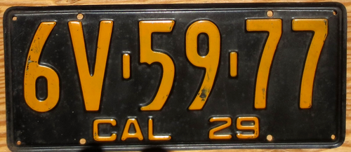 1929 California License Plate Number Tag | eBay
