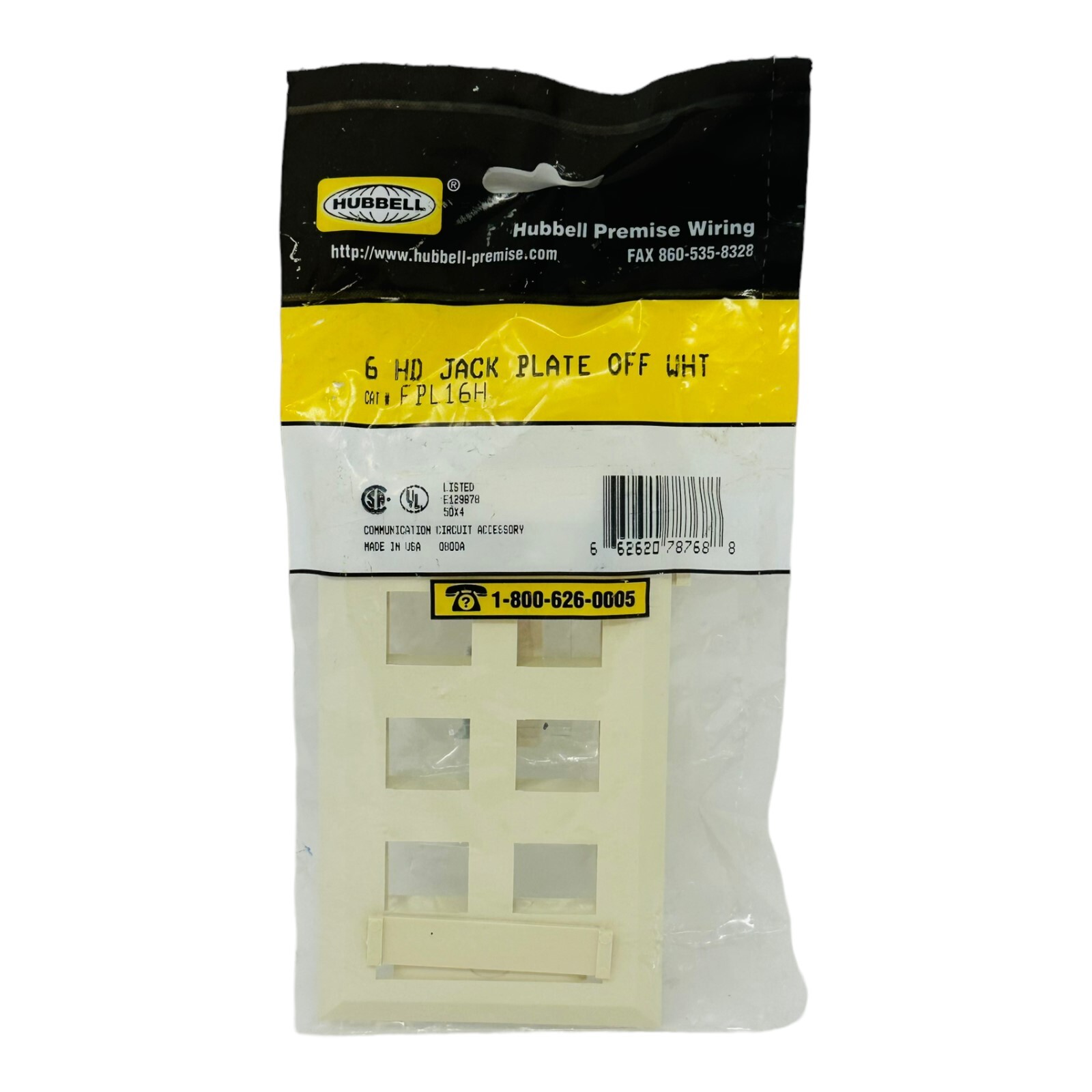 HUBBELL CAT # FPL16H HD JACK PLATE OFF WHITE NEW/FACTORY SEALED | eBay