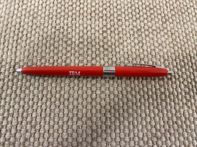 Vintage 1950’s IBM Logo Advertising Ruwe USA Cherry Red Pen RARE ...