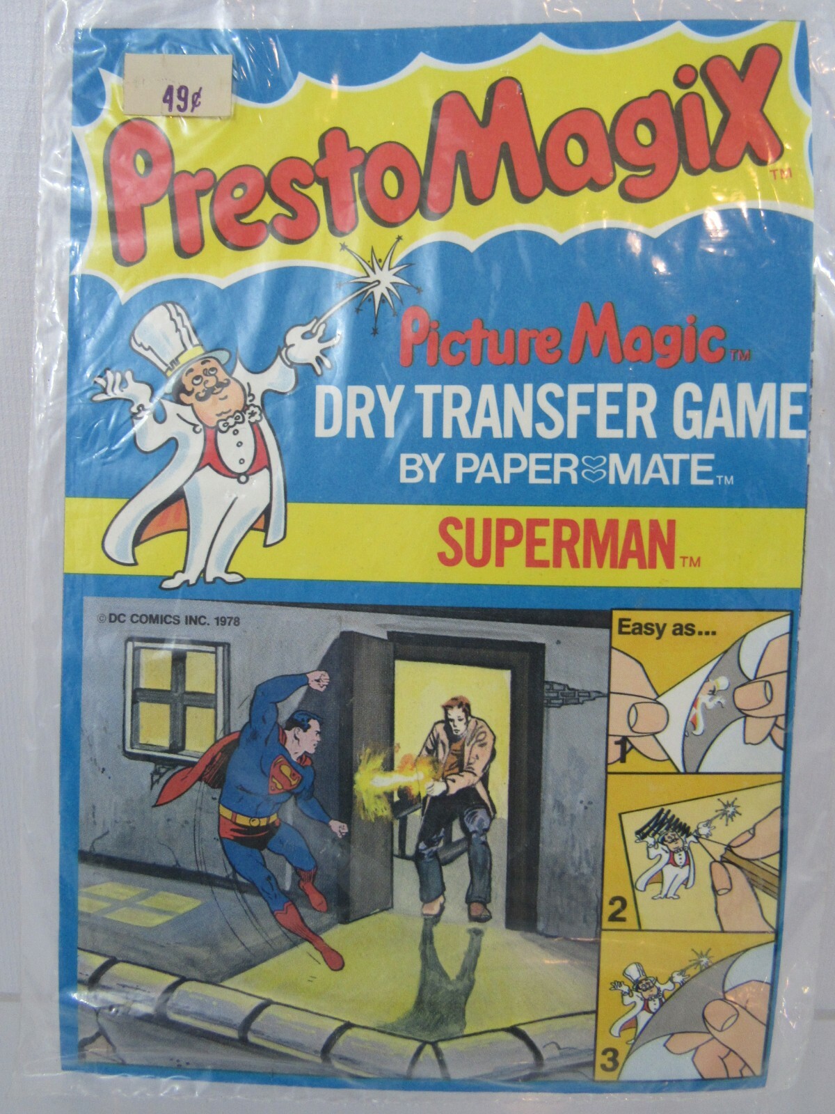 Vintage Presto Magix Picture Magic Dry Transfer Game Superman (Pg27E ...