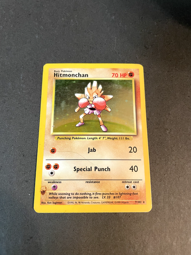 Pokemon Card - Hitmonchan Base Set 007/102 Holo Rare MP | eBay