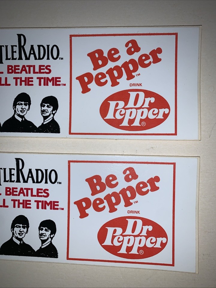 1980’s The Beatles KBLT bumper sticker pair Dr Pepper | eBay