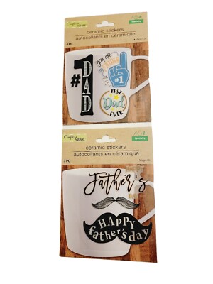 Crafter's Square Father's Day Coffee Mug Decorative Ceramic Stickers, 2 ...