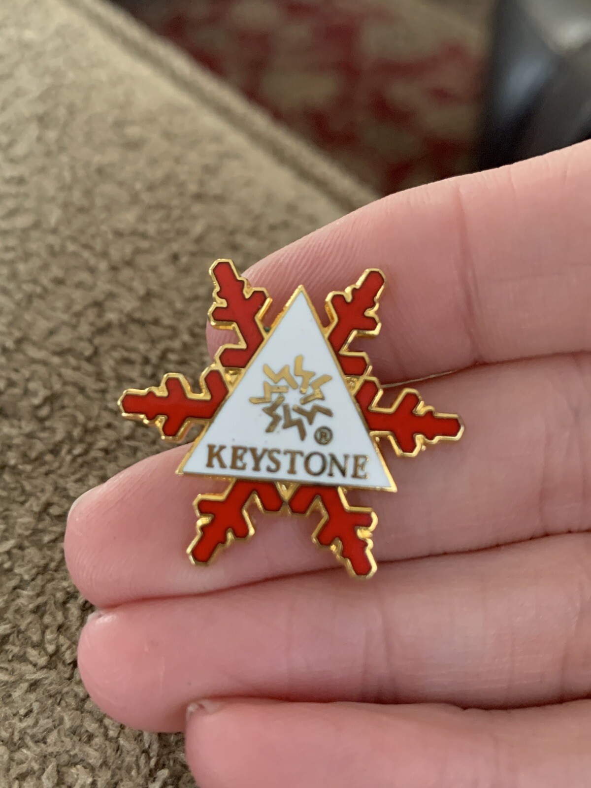 Vintage Keystone Snowflake Gold Tone Enamel Lapel Pin (GW5) | eBay
