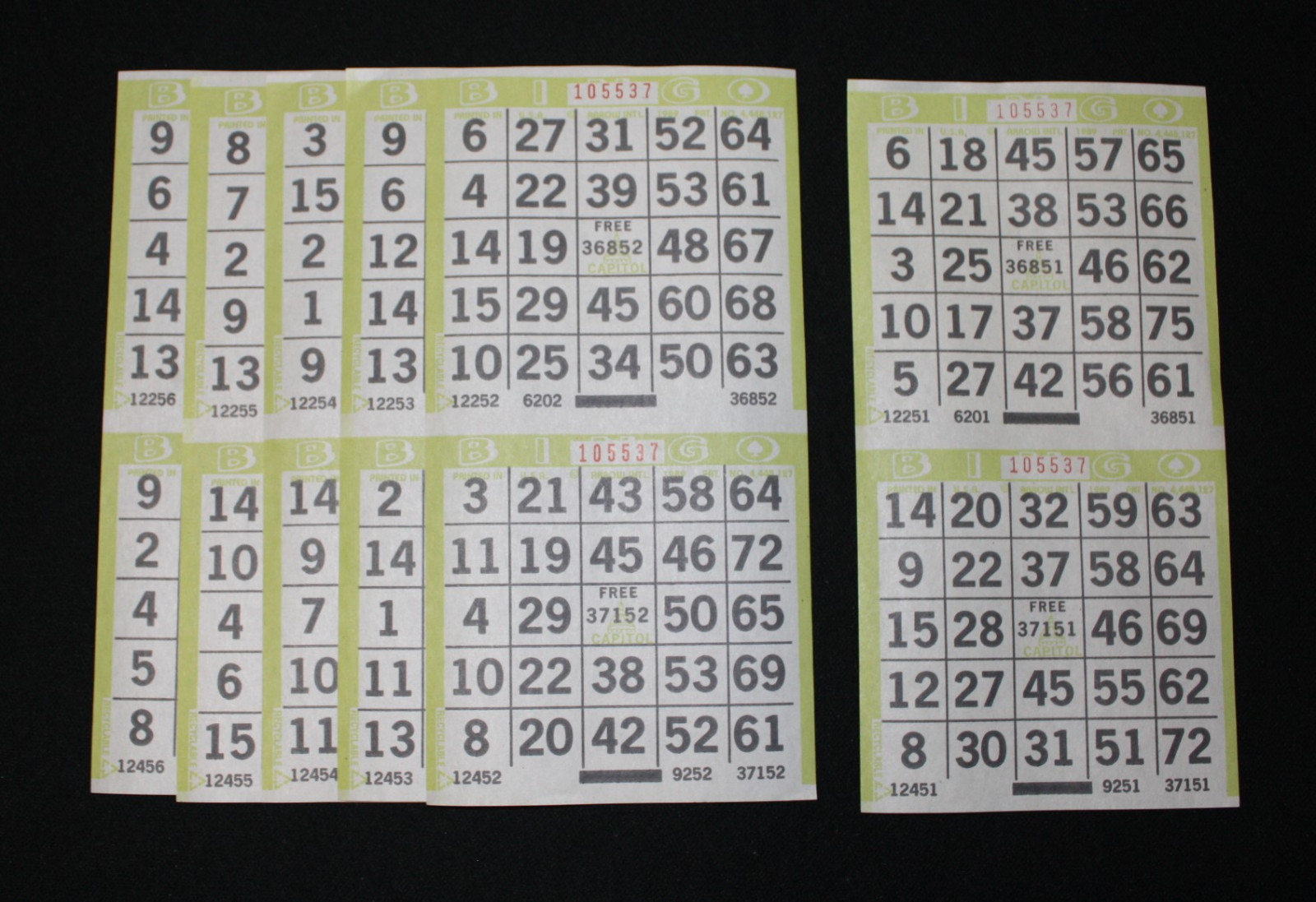 BINGO PAPER Cards Sheets 2 on 1 Lime Border - 150 sheets | eBay