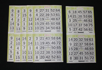 BINGO PAPER Cards Sheets 2 on 1 Lime Border - 150 sheets | eBay