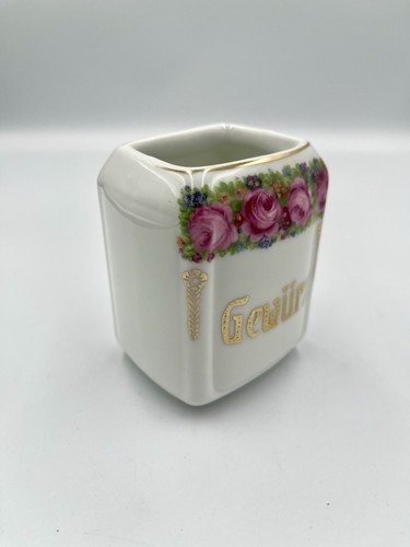 Vintage Beyer & Bock Porcelain Jar Gerwurz-Roses- Spice -German Gold ...