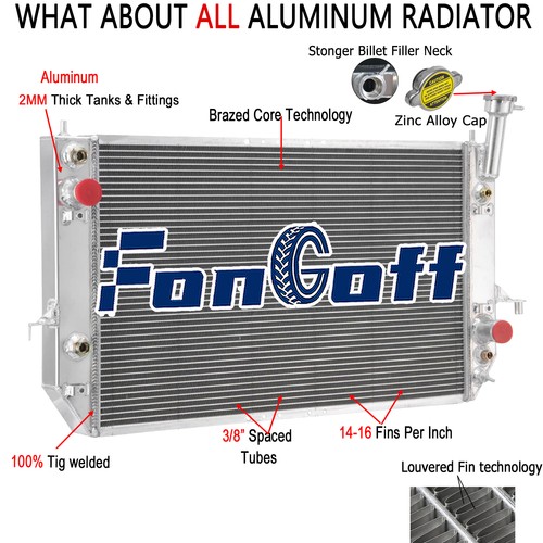 3 Row Aluminum Radiator Fit 1996-2005 03 04 Chevy Astro GMC Safari 4.3L ...