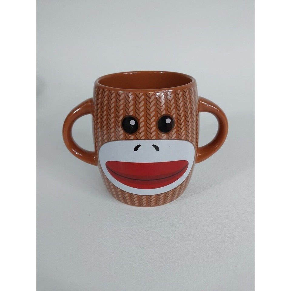 Sock Monkey Cup Mug Double Handle Ceramic 16 Ounce Galerie | eBay