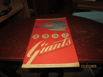 1957 New York Giants Baseball Program vs. Brooklyn Dodgers only ...