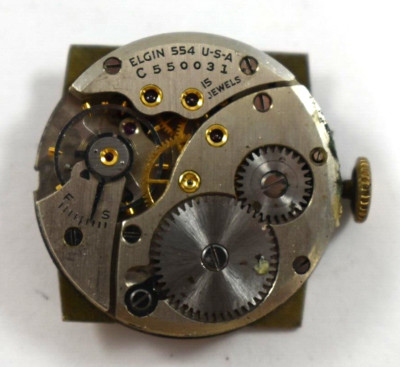 Vintage Elgin Manual Wind 15J 554 Wrist Watch Movement lot.a2 | eBay