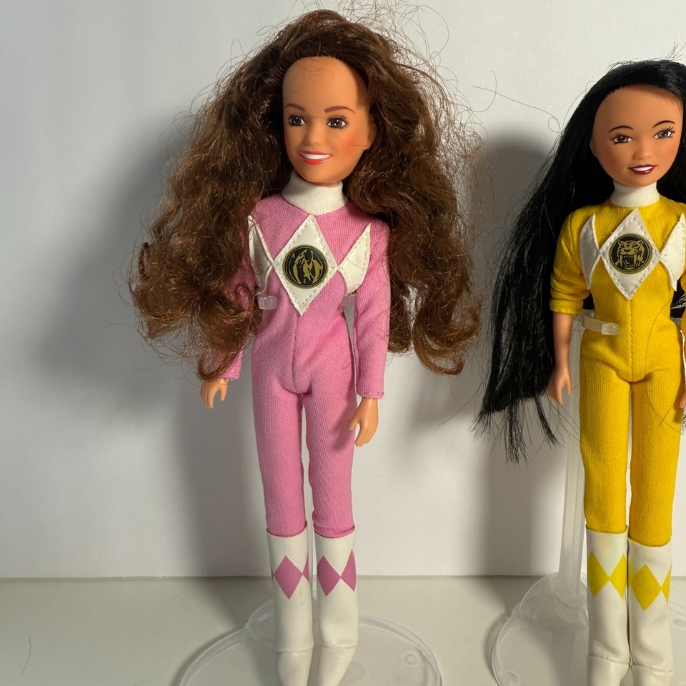 Vintage Power rangers Dolls 1994 BAN DAI Pink n Yellow Ranger Kimberly ...