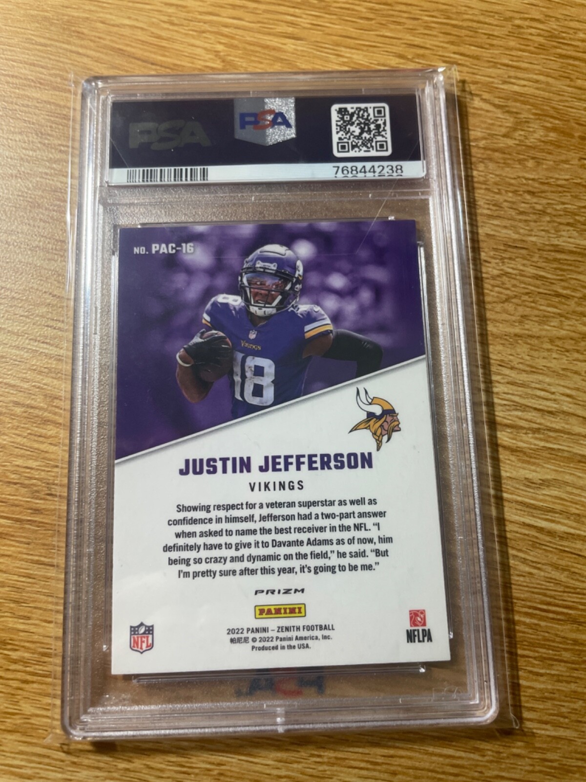 2022 Panini Zenith - 1992 Pacific Silver #PAC-16 Justin Jefferson for ...