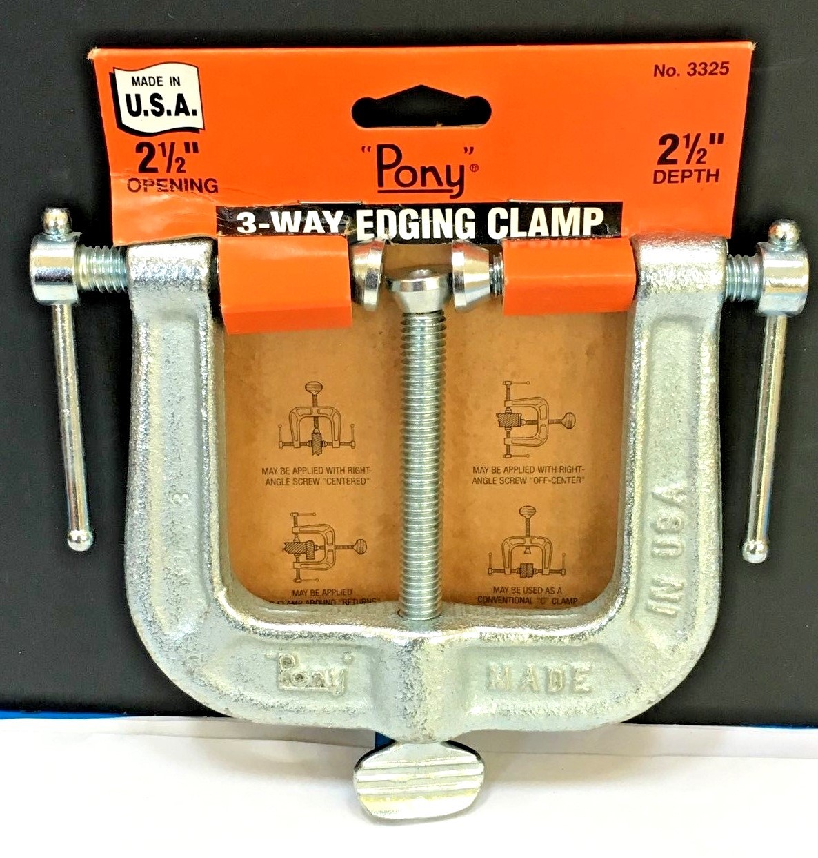 JORGENSEN PONY 3-Way Edging Clamp 2 1/2 Inch USA 3325 | eBay