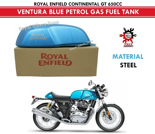 Royal Enfield "Continental GT 650cc" "VENTURA BLUE PETROL GAS FUEL TANK ...