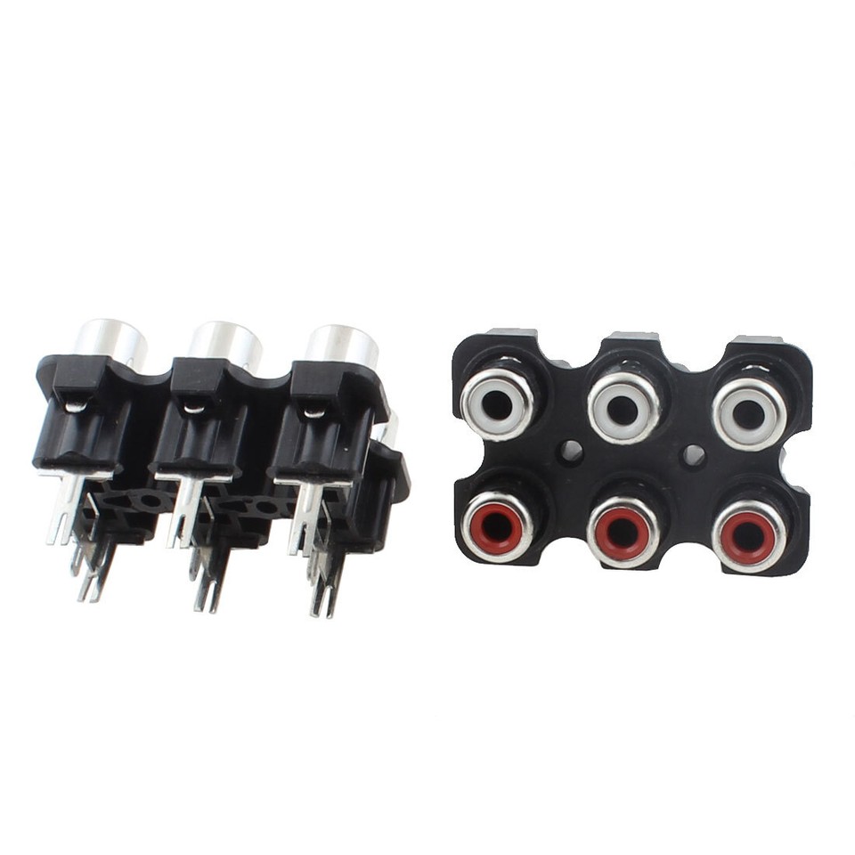 Audio Video AV Concentric 6 Female RCA Socket Jack Connector Adapter ...