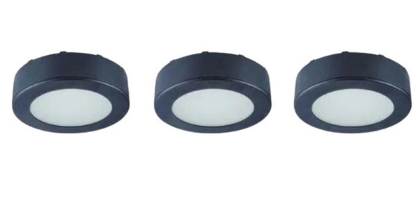 Commercial Electric 21323KIT-BK LED AC Puck Light Kit - Black (3 Pack ...