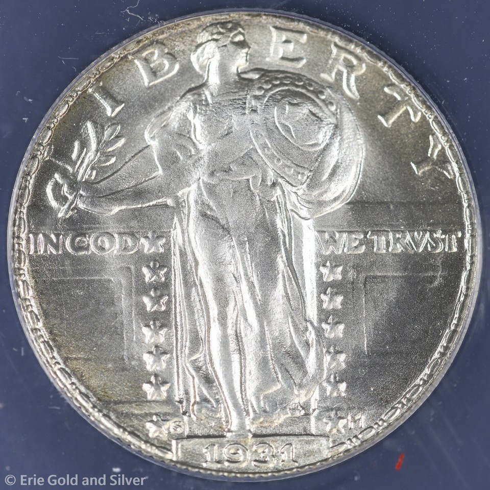 1931-S Dan Carr Standing Liberty Quarter Overstrike Token ANACS MS 69 ...