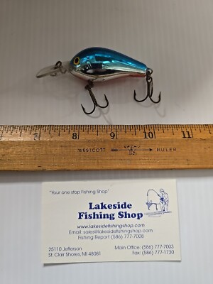VINTAGE RAPALA FAT RAP CRANKBAIT FISHING LURE BLUE W/SILVER RED BELLY ...