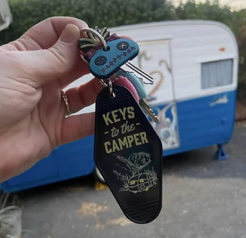 Motel Keychain Camping Vintage Style Keyring Keys To The Camper Camping ...