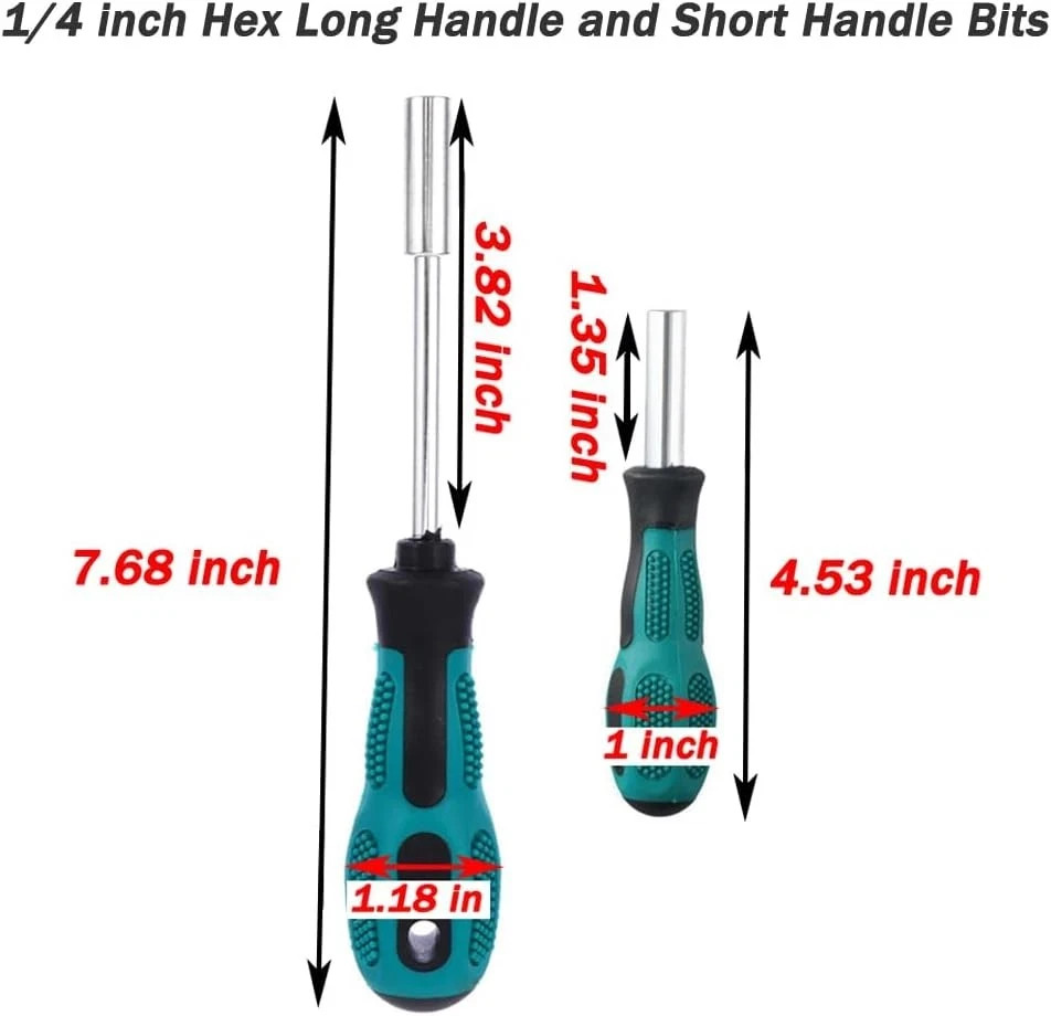 2-Piece Bit Driver Handle, 1/4″ Magnetic Holding Screwdriver Green ...