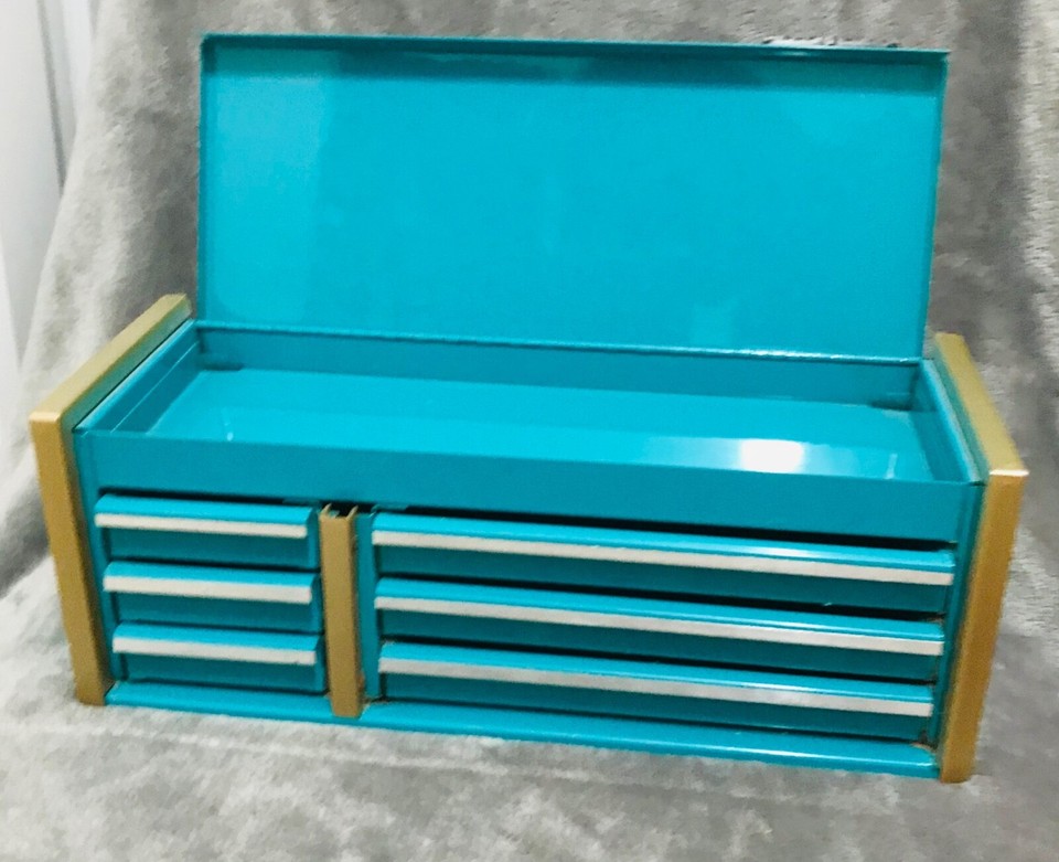 RARE SNAP ON MINI MICRO TOOL BOX / LOCKER IN RARE TEAL COLOR | eBay