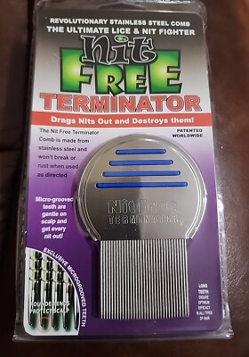 NEW Nit Free Brand Terminator Comb Head Lice Stainless Steel uni-sex ...