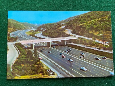 Hollywood Freeway, Cahuenga Pass, Hollywood California Vintage Postcard ...