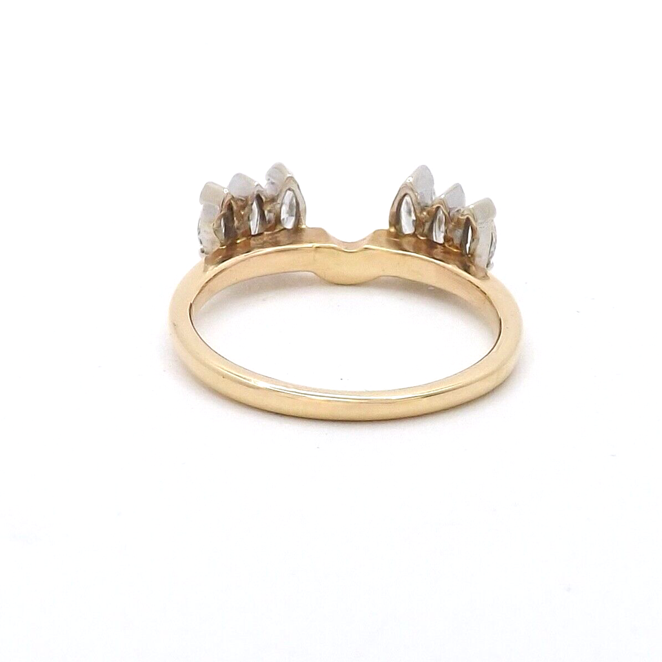 14K Gold Marquise Diamond Wedding Anniversary Enhancer Engagement Ring ...