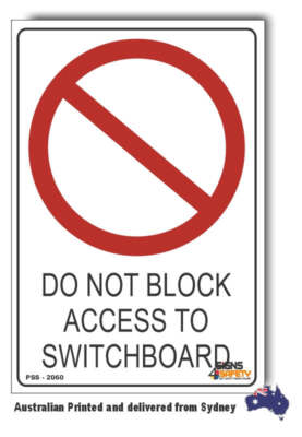 Do Not Block Access To Switchboard Sign | eBay Australia