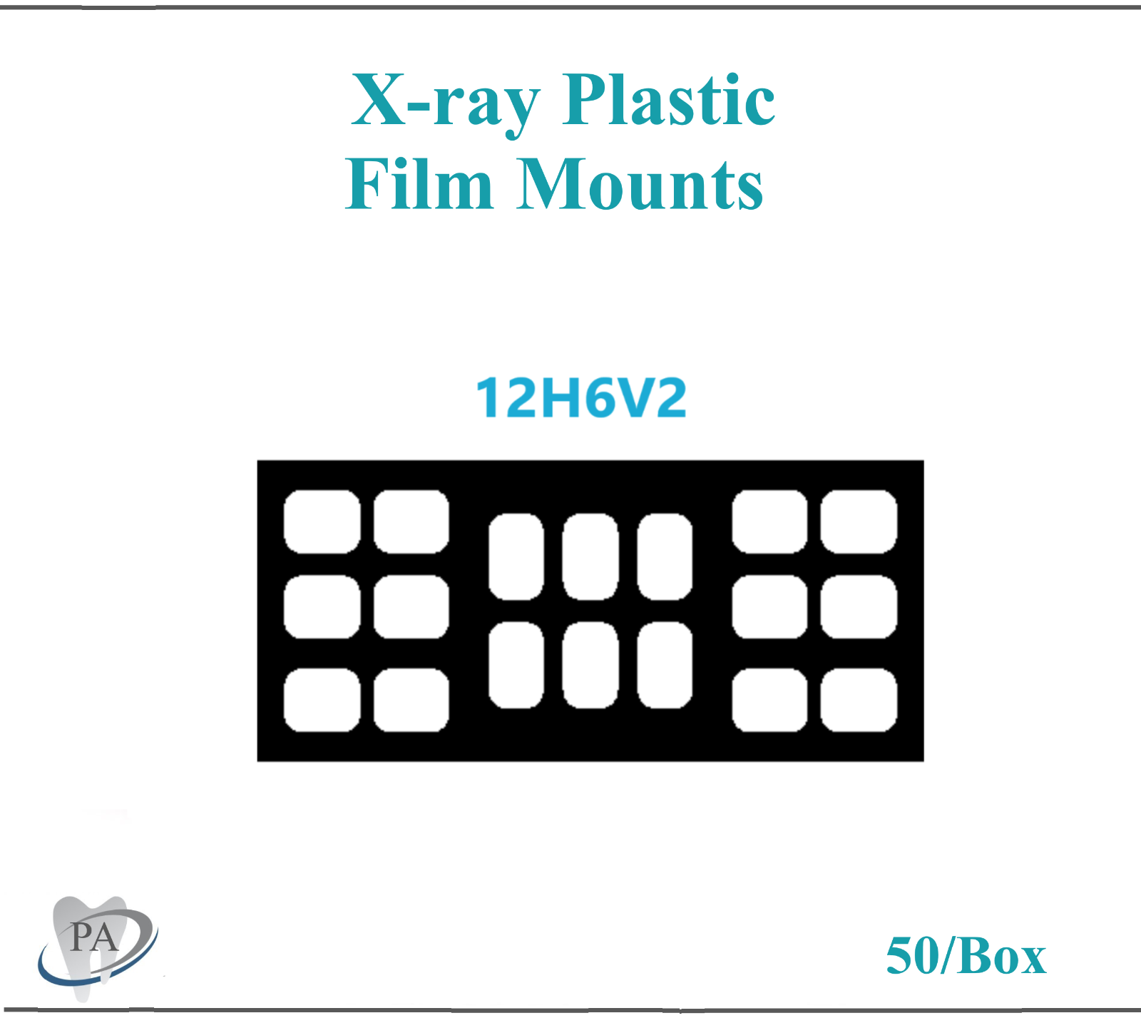 Dental Plastic Film Mounts X-ray Mount Notch 18 Window #2, N12H6V2, 50 ...