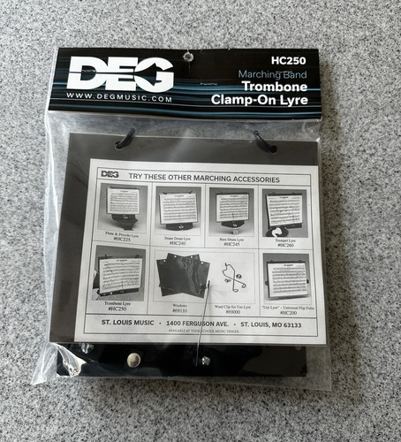 DEG Trombone Clamp-On Lyre with pages to hold music for Marching Band ...