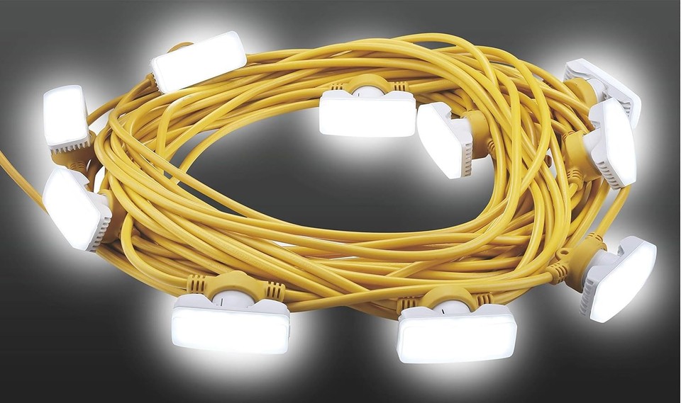 Construction String Light 100FT, 90W 10500LM Industrial Grade LED ...