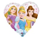 Disney Princesses Heart 17" Foil Balloons 2 Sided Birthday Party 3 Pack ...