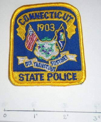 CONNECTICUT STATE POLICE -- POLICE EMBROIDERED BADGE SIZE PATCH 3 ...