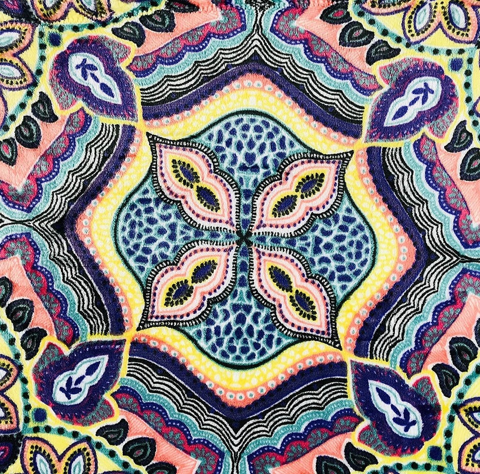Boho Velvet Fleece Throw Blanket: Soft Plush Bright Decorative Paisley ...