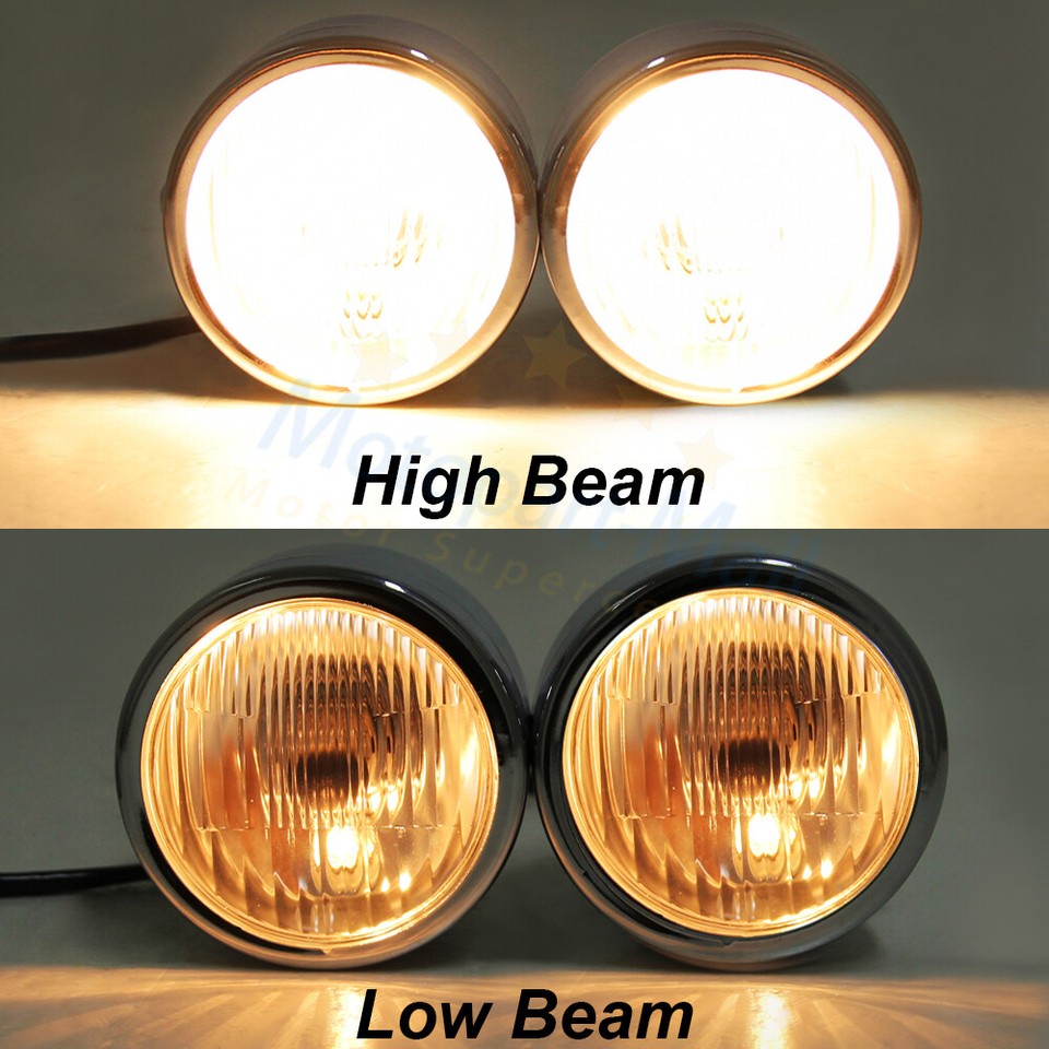 Black Twin Headlight Motorcycle Double Dual Lamp Street Fighter ...