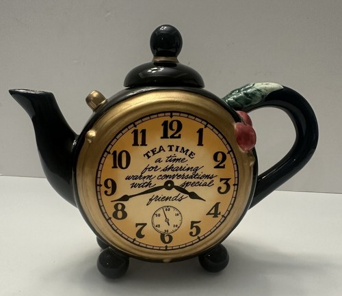 Vandor 1995 Pelzman Designs Teatime Tea Black Ceramic Telephone Teapot ...