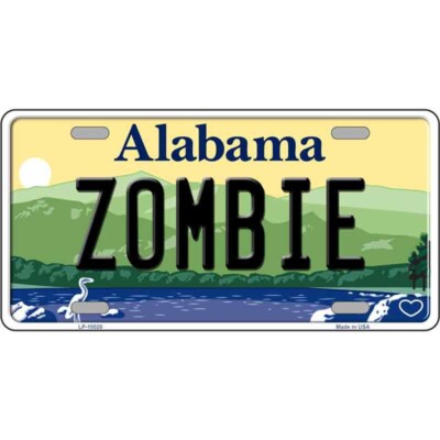 Zombie Alabama License Plate Metal Tin Sign Picture Plaque Art Wall ...