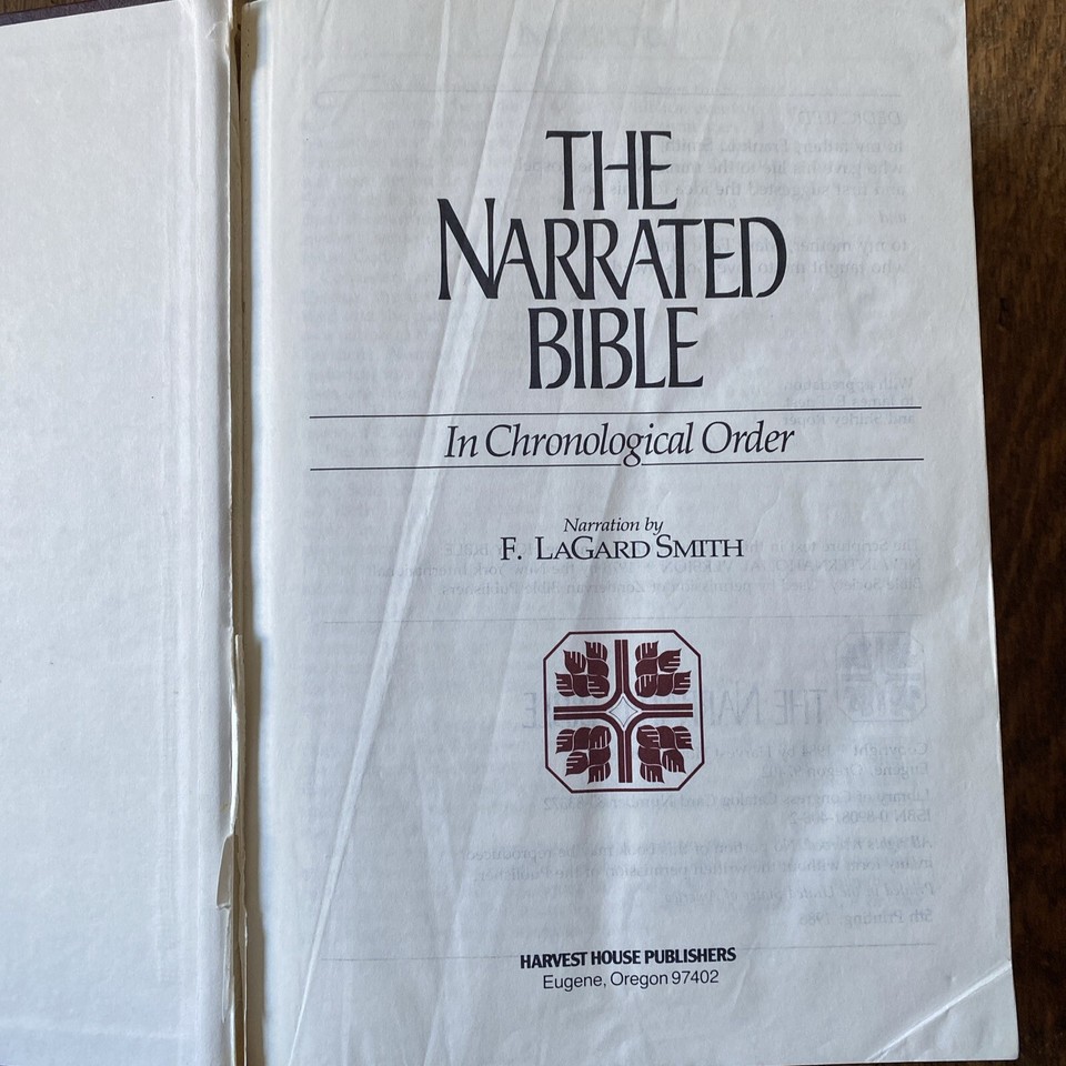 The Narrated Bible In Chronological Order NIV 1984 HC Harvest House | eBay