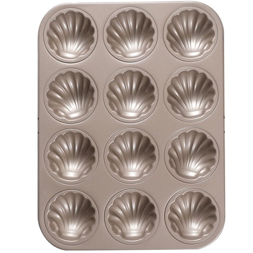 Madeleine Mold Cake Pan 12-Cavity Non-Stick Spherical Shell Madeline ...