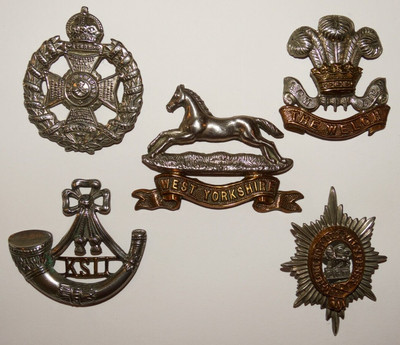 BRITISH MILITARY CAP BADGES, Five British Regimental Cap Badges | eBay