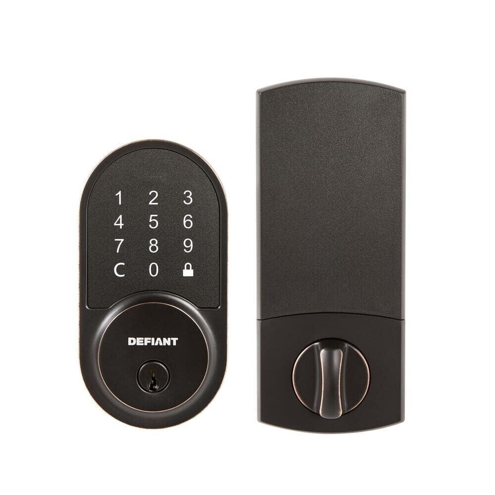 Defiant Round Aged Bronze Smart Wi-Fi Deadbolt Powered by Hubspace | eBay