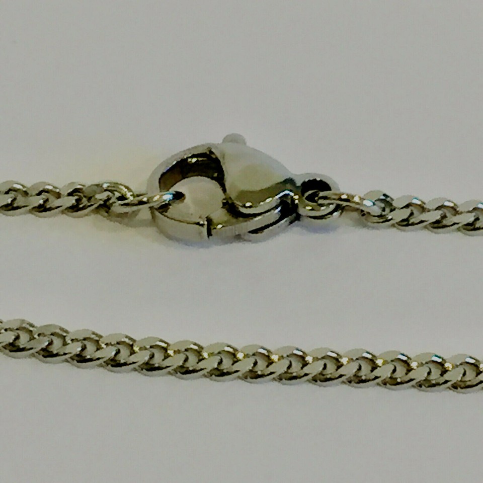 45 RPM RECORD ADAPTER PENDANT w 19" STAINLESS STEEL CURB CHAIN NECKLACE ...