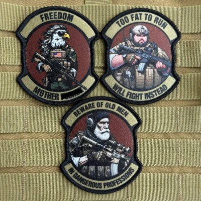 Dangerous Old Men, Chubby, Invisible, Broken or Fat Soldier M4 Morale Patches | eBay