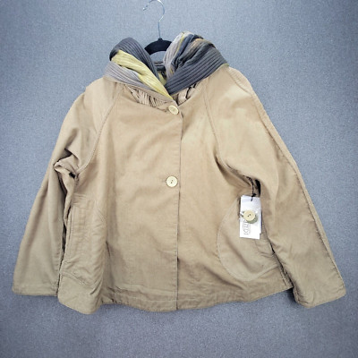 Lindi Reversible M Khaki Hooded Swing Artsy Jacket | eBay