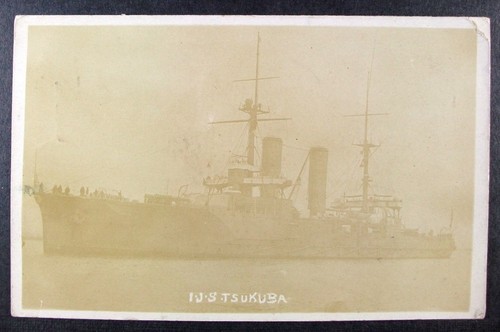 POSTCARD Tsukuba Armored Cruiser Japanese Imperial Navy; Photo Abrahams ...