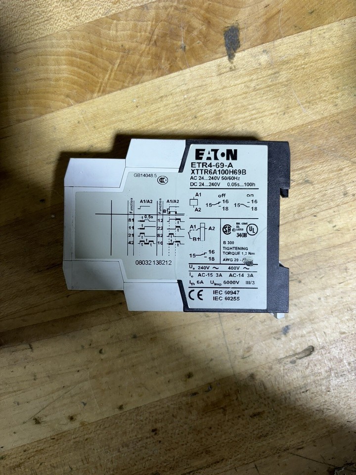 Eaton ETR4-69-A Multi-Funtion Time Delay Relay 1W 0.05s - 100h 24-240V ...