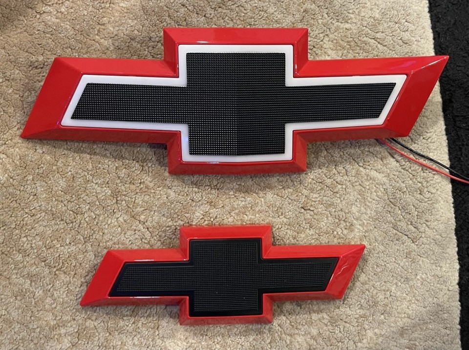 LED Grille/Rear Red/Black Emblem Bowtie Fits Chevy Tahoe Suburban 2015 ...